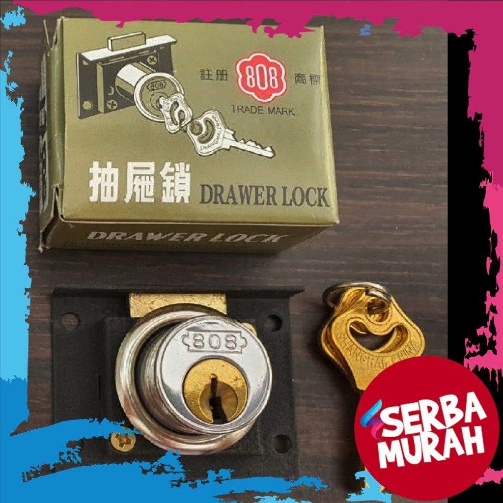 Jual Kunci Laci Drawer Lock 808 Kuningan Tebal Asli | Shopee Indonesia