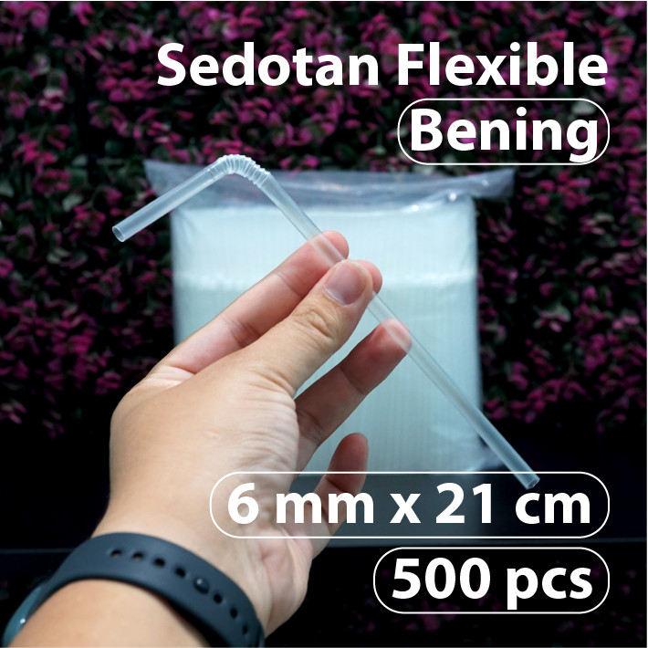Jual Isi 500 pcs - Sedotan Flexi 6 mm x 21 cm Bening - Tanpa Bungkus ...