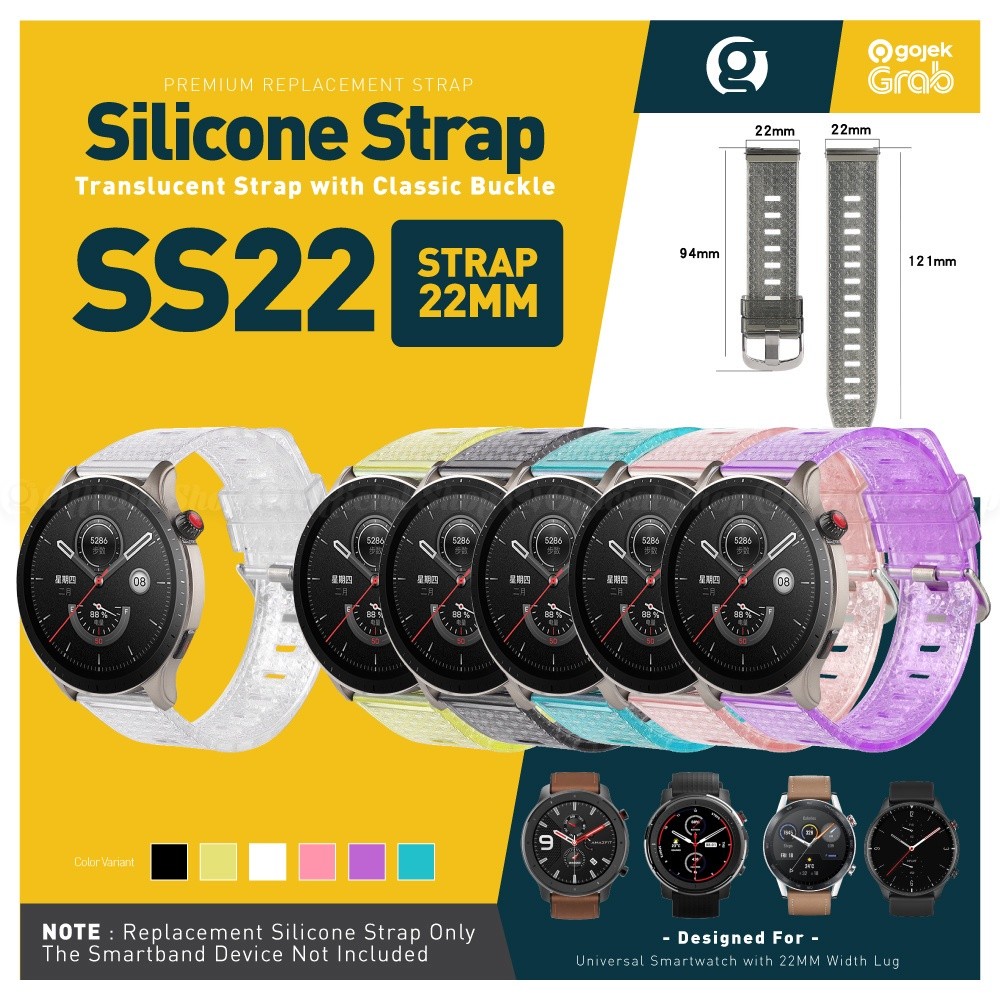 Jual HOP SS22 Shiny Strap Transparan 22mm for Amazfit GTR 2 3 4/ Mi Watch S1 / BIP 5 / Huawei ...