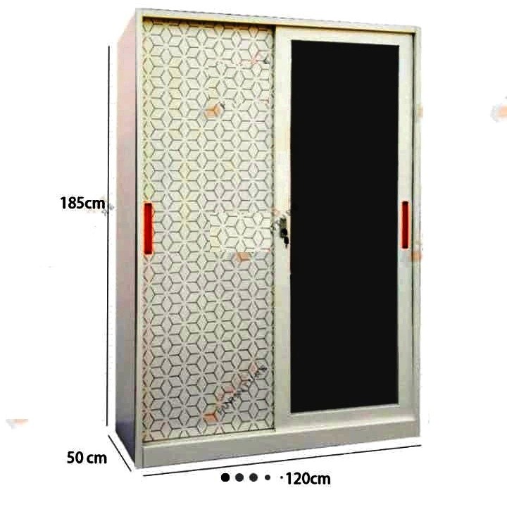 Jual Lemari besi 2 pintu sliding type LB 320 ukuran 120x50x185 cm | Shopee Indonesia