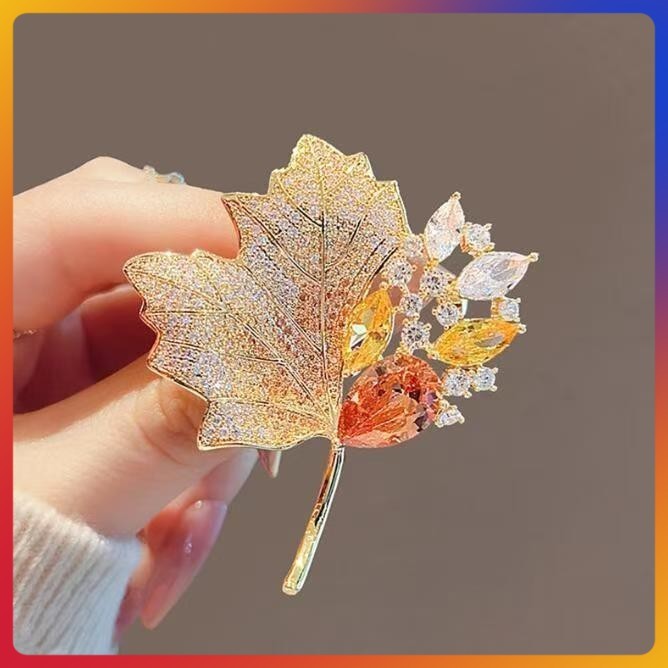 Jual Bros Daun Maple Baru/Bros Paduan Kristal Kelas Atas | Shopee Indonesia