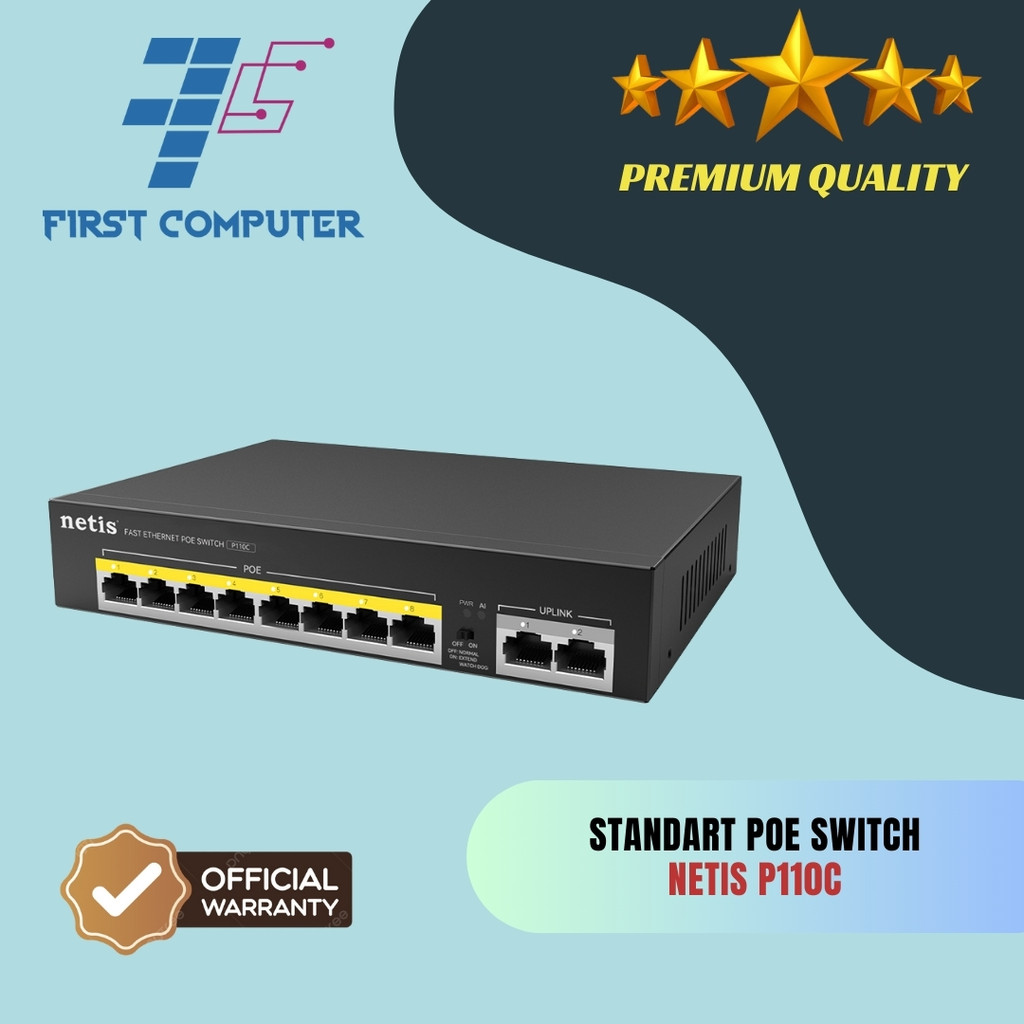 Jual NETIS P110C 8POE+2RJ45 100M Standard POE Switch | Shopee Indonesia