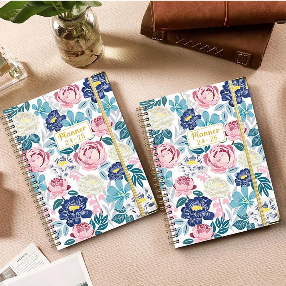 Jual Colorful Flower Pattern Notebook English Notebook 2024-2025 Plan ...