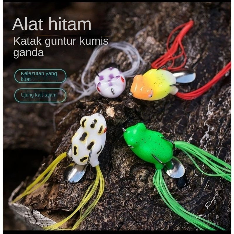 Jual TRU Umpan Casting Gabus SOFT FROG LURE 3cm Kodok Add Spiner+Tail ...