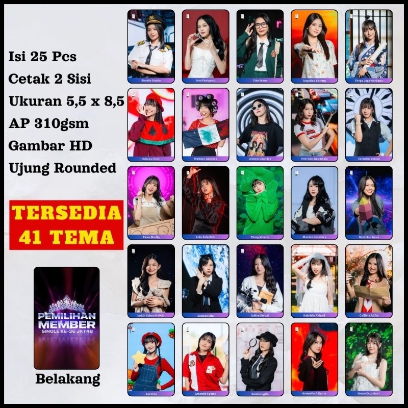 Jual PC JKT48, Photocard JKT48 Unofficial/Fanmade (Isi 25 Pcs),Edisi SSK, | Shopee Indonesia