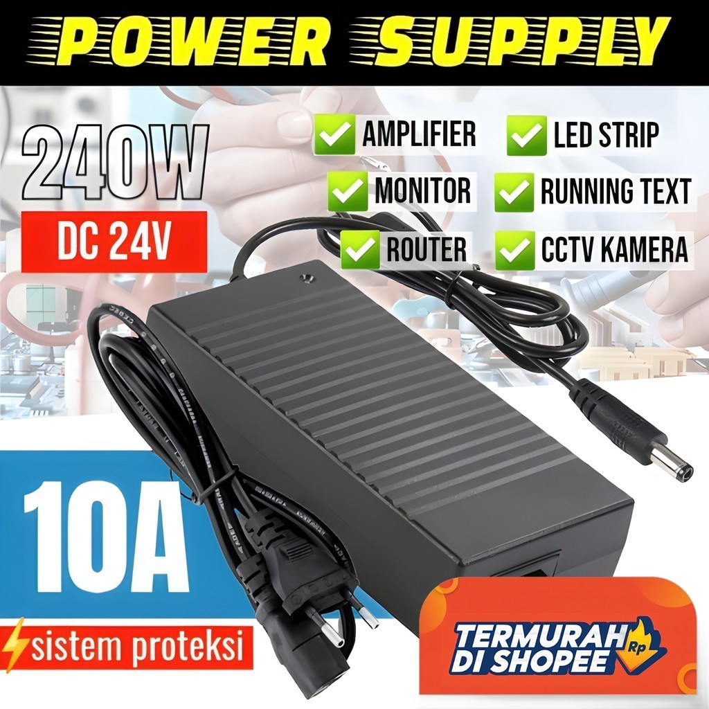 Jual Power Supply DC 24V 10A Adaptor Converter AC ke DC 24V 240W ...