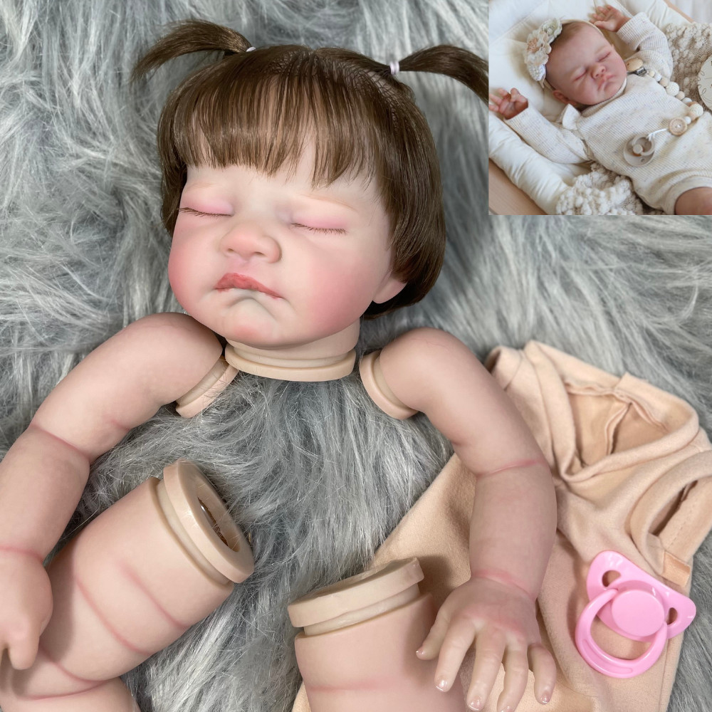 Jual 19 Inch Already Painted Vinyl Reborn Doll Kit August Sleeping With ...