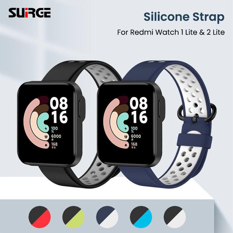 Jual SUIRGE Soft Silicone Sport Strap for Redmi Watch Lite 1 & 2 Breathable Replacement Strap ...