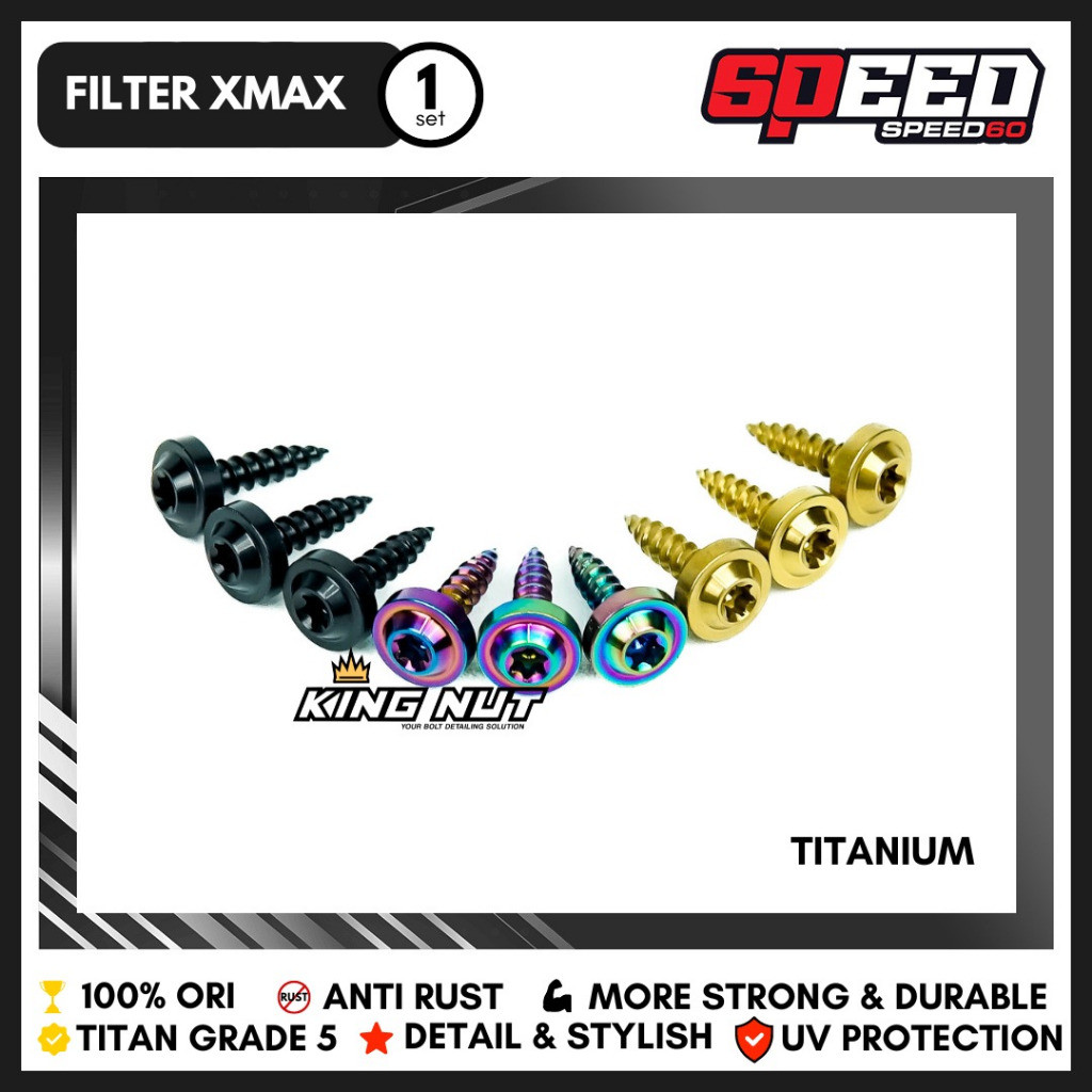 Jual Baut Cover Filter Yamaha Xmax Isi 6 Baut Titanium Grade 5 Probolt ...