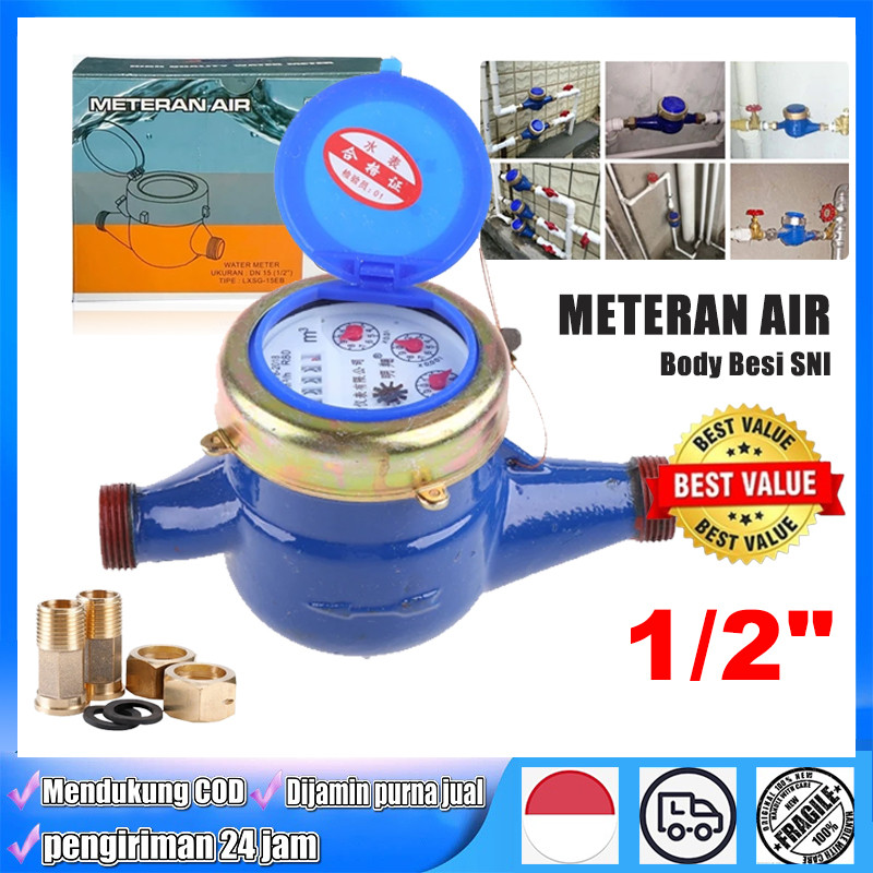 Jual Meteran Air PDAM SNI Body Besi 1/2 inch MIAMI Water Meter 1/2 ...