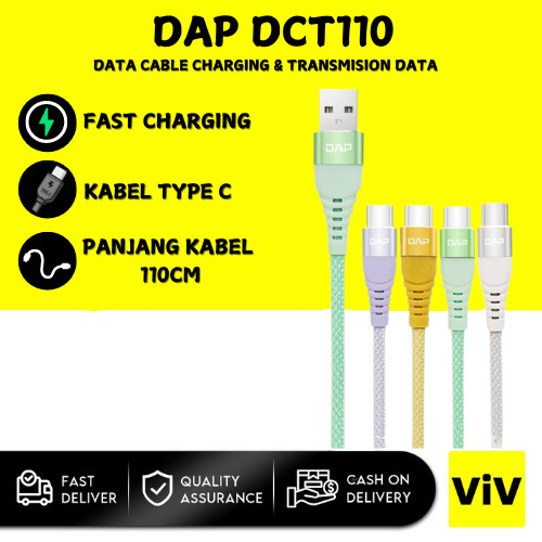 Jual Kabel Data DCT110 Type C 110MM 4.5A Data Cable Original - Garansi ...