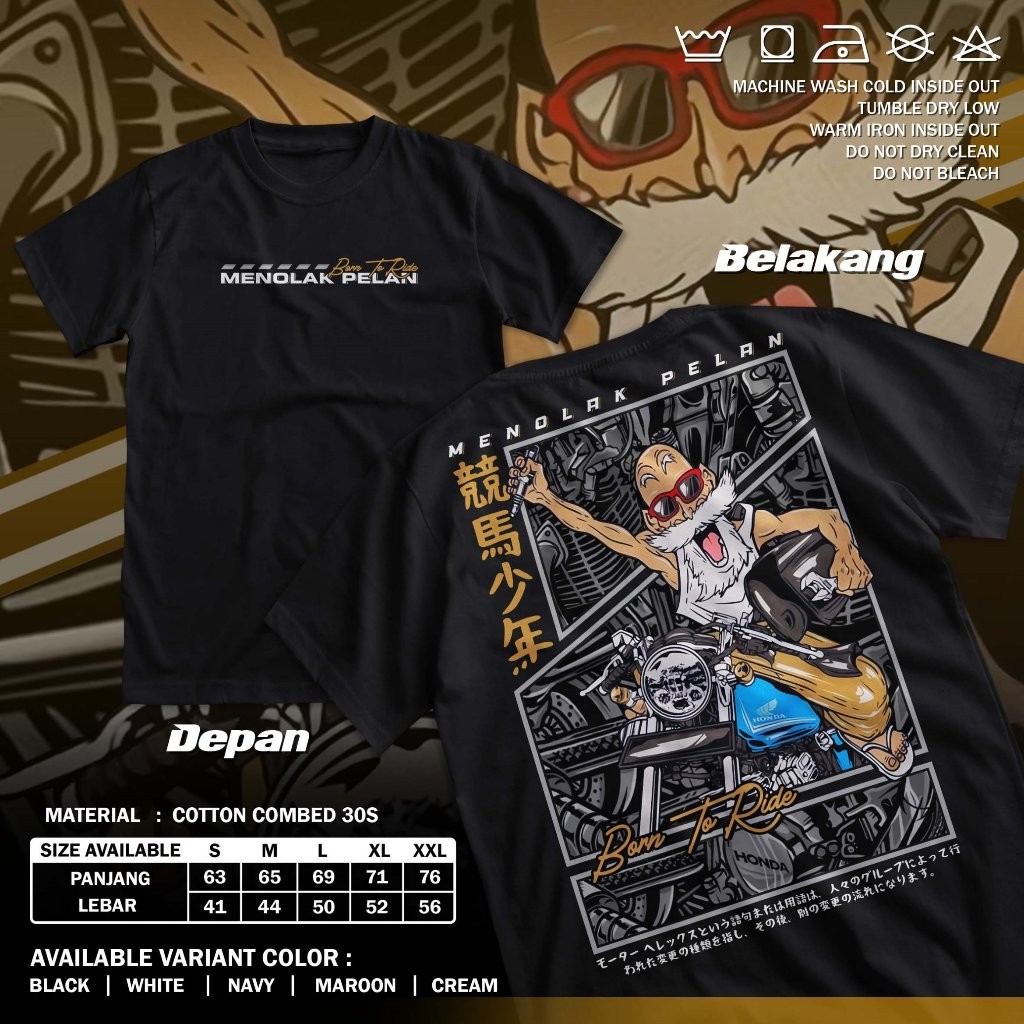 Jual Kaos Racing Honda CB Menolak Pelan Born To Ride Baju Distro Motor Herex Honda Gank Tshirt ...