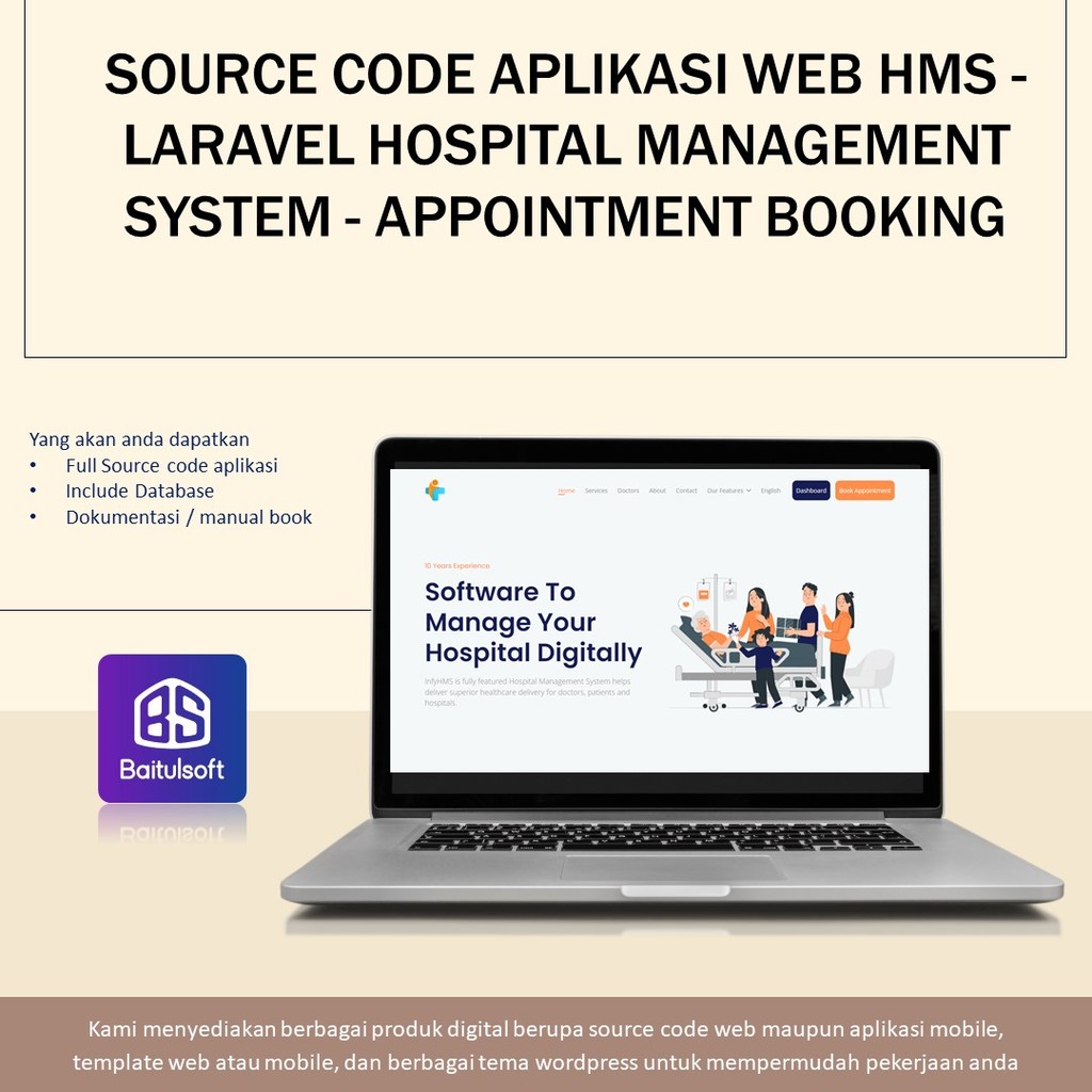 Jual SOURCE CODE APLIKASI WEB HMS - LARAVEL HOSPITAL MANAGEMENT SYSTEM - APPOINTMENT BOOKING ...