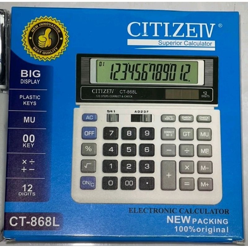 Jual Kalkulator CT-868-L/12Digit/2 Power energy/Kalkulator Bisnis ...