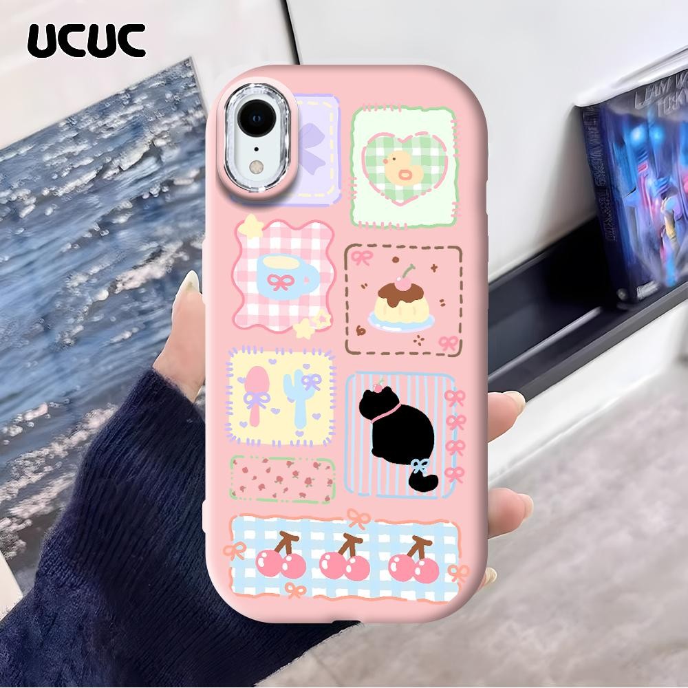 Jual UCUC Compitable With iPhone XR Cute Cat Cherry Bow Cartoon Design ...