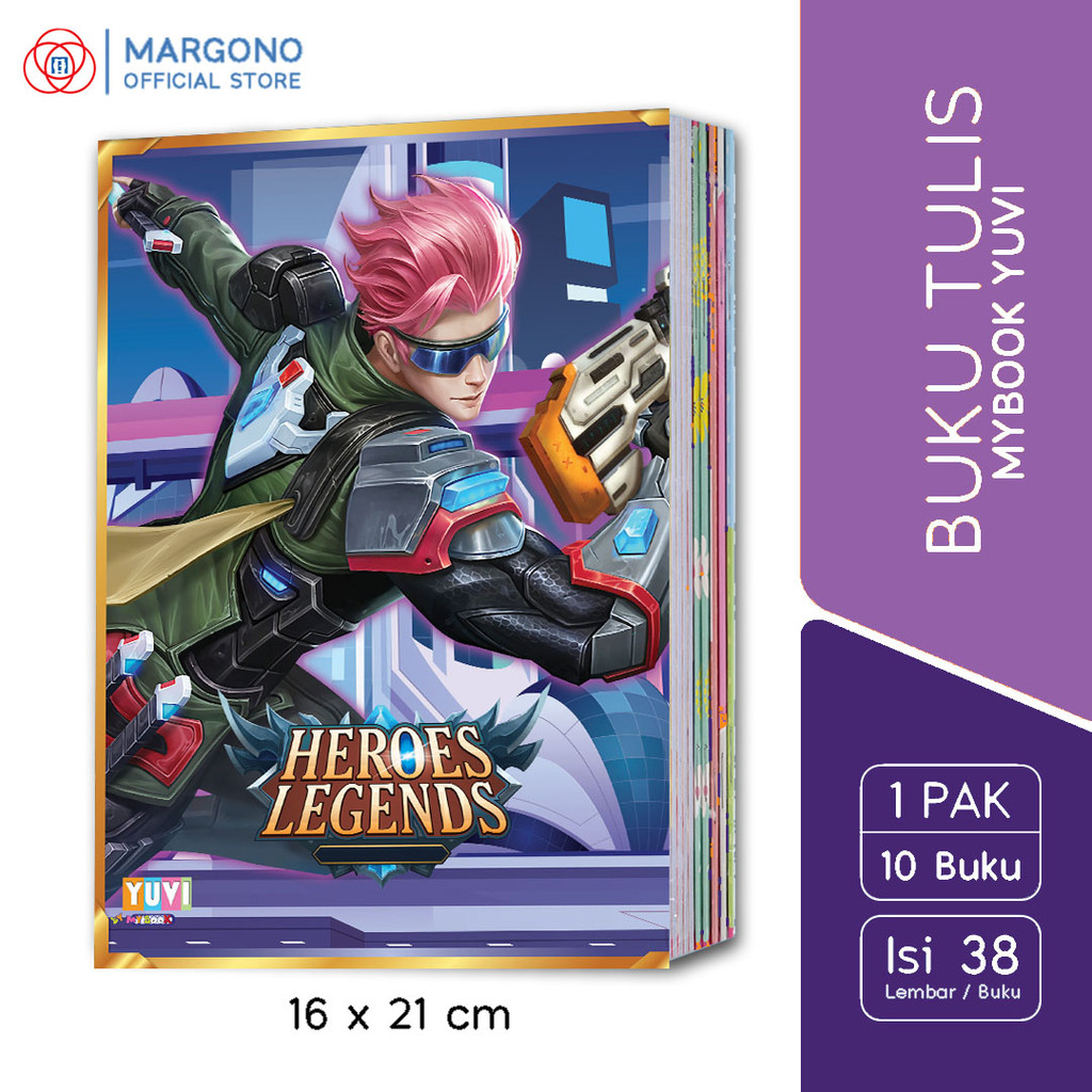 Jual My Book Yuvi Buku Tulis Heroes Legend 38 Lembar - 10 Buku | Shopee ...