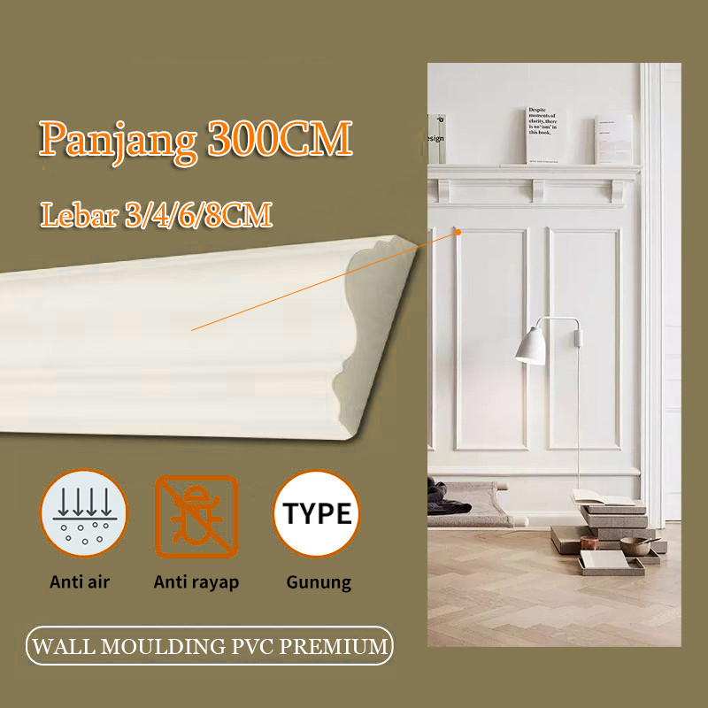 Jual [3METER]List Plafon Wall Moulding List Plafon PVC Sudut List ...