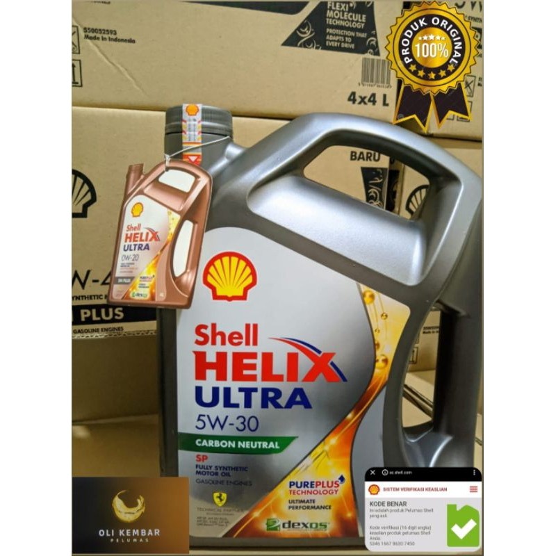 Jual WOW! Oli Shell Helix Ultra 5W-30 Full Synthetic 4 Liter 100% ...