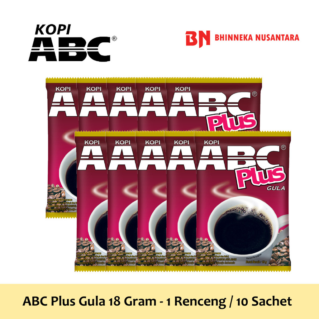 Jual Kopi Abc Plus Gula 18 Gram - 1 Renceng / 10 Sachet | Shopee Indonesia