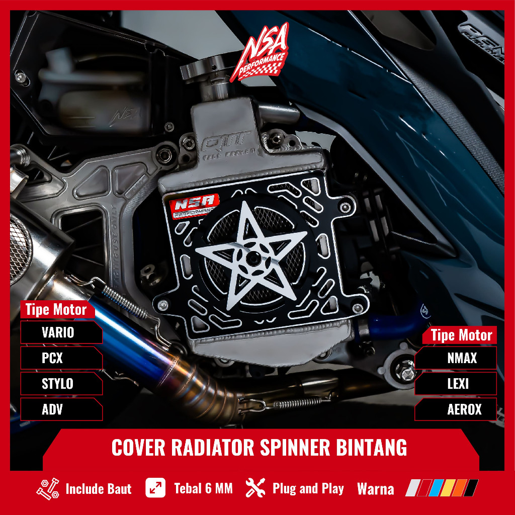 Jual NSA COVER RADIATOR SPINER BINTANG MIRROR VARIO PCX NMAX AEROX ADV ...