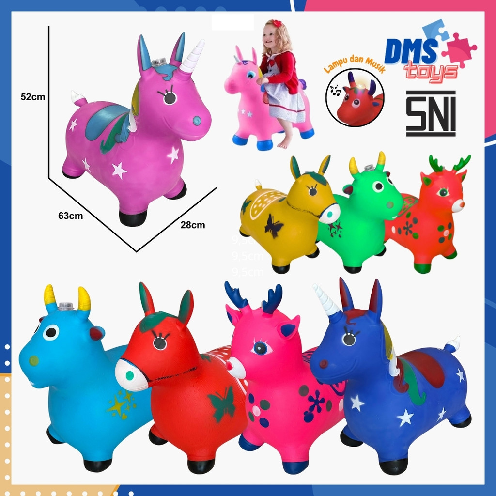 Jual Mainan Anak Jumping Animal Kuda Kudaan Musik dan Lampu DMS.TOYS ...