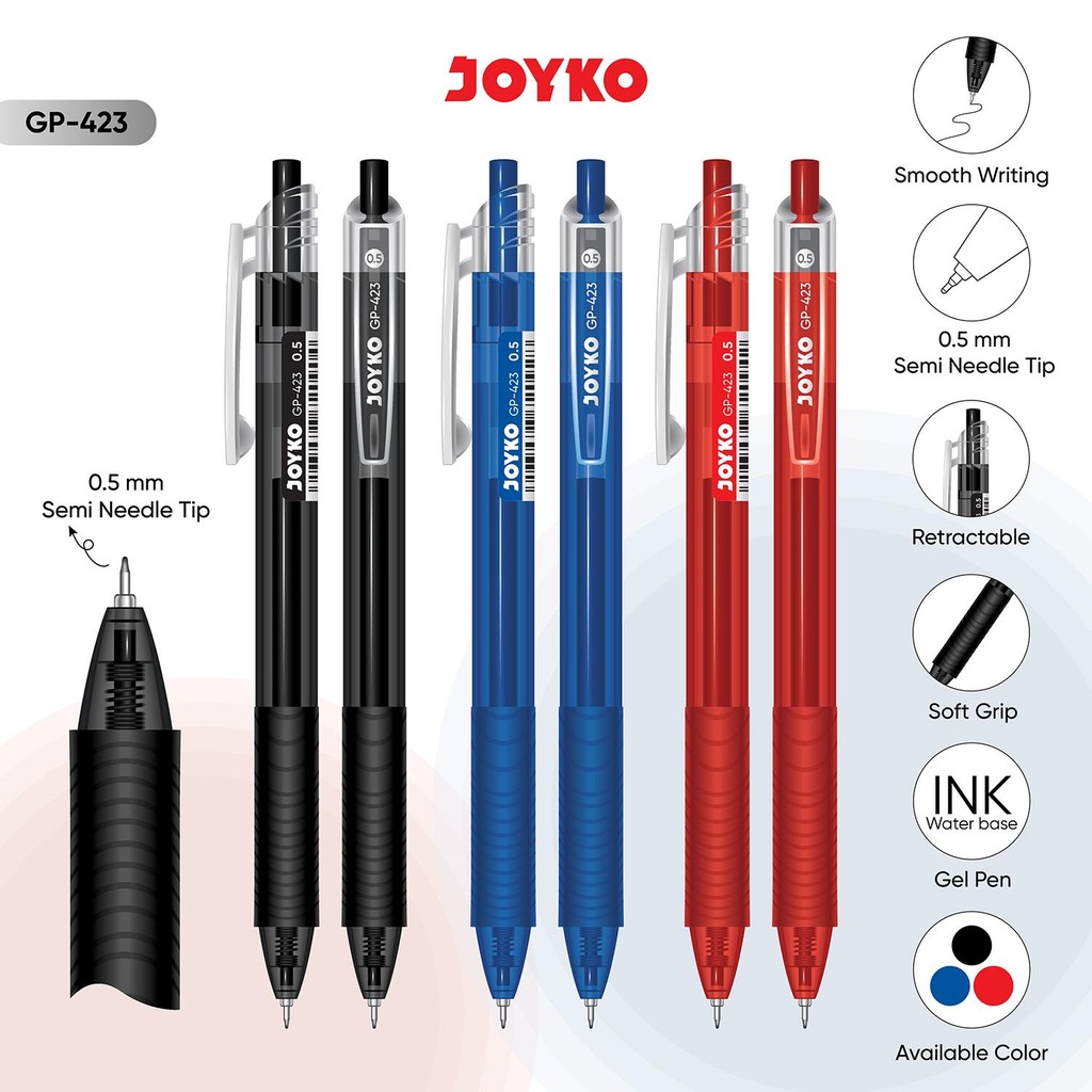 Jual JOYKO Gel Pen Pulpen Pena GP-423 0.5 mm | Shopee Indonesia