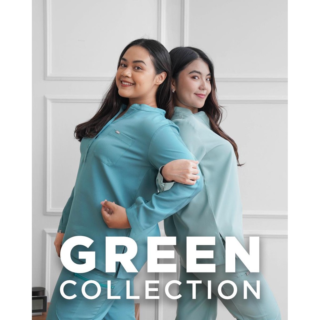 Jual SCRB - Medical Scrubs / Baju Jaga - Green Collection | Shopee ...