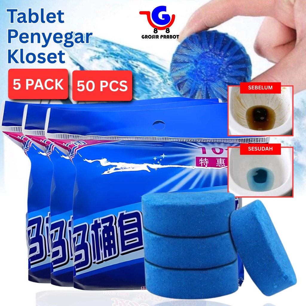 Jual 50 PCS Tablet Biru Pembersih Penyegar Kloset Toilet Cleaner Anti ...