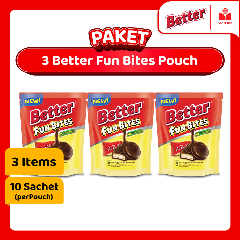 Jual Paket 3 Biskuit Better Fun Bites Pouch | Shopee Indonesia