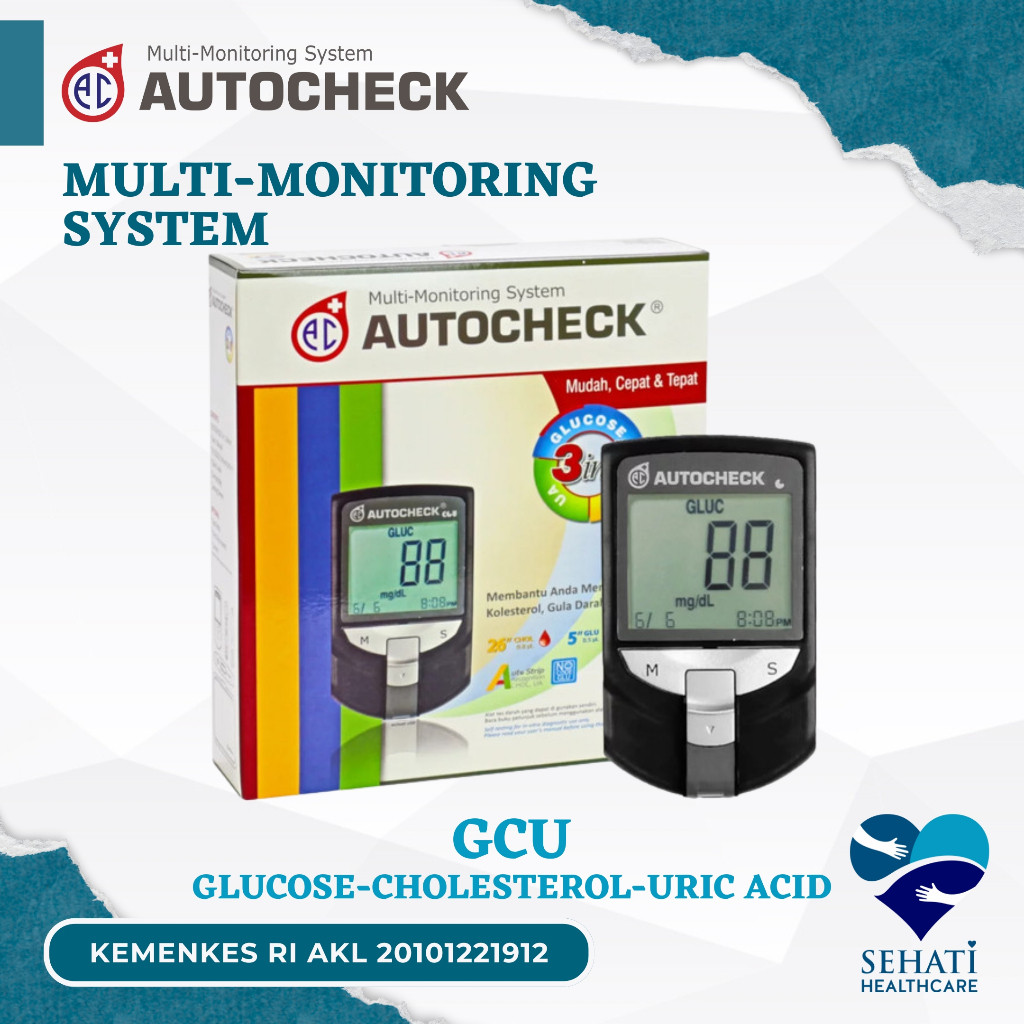 Jual Autocheck GCU Alat Multi-monitoring Cek Gula Kolesterol Asam Urat ...