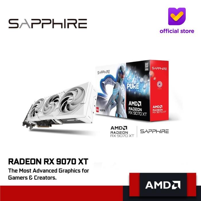 Jual SAPPHIRE PURE AMD Radeon RX 9070 XT GPU 16GB GDDR6 | Shopee Indonesia