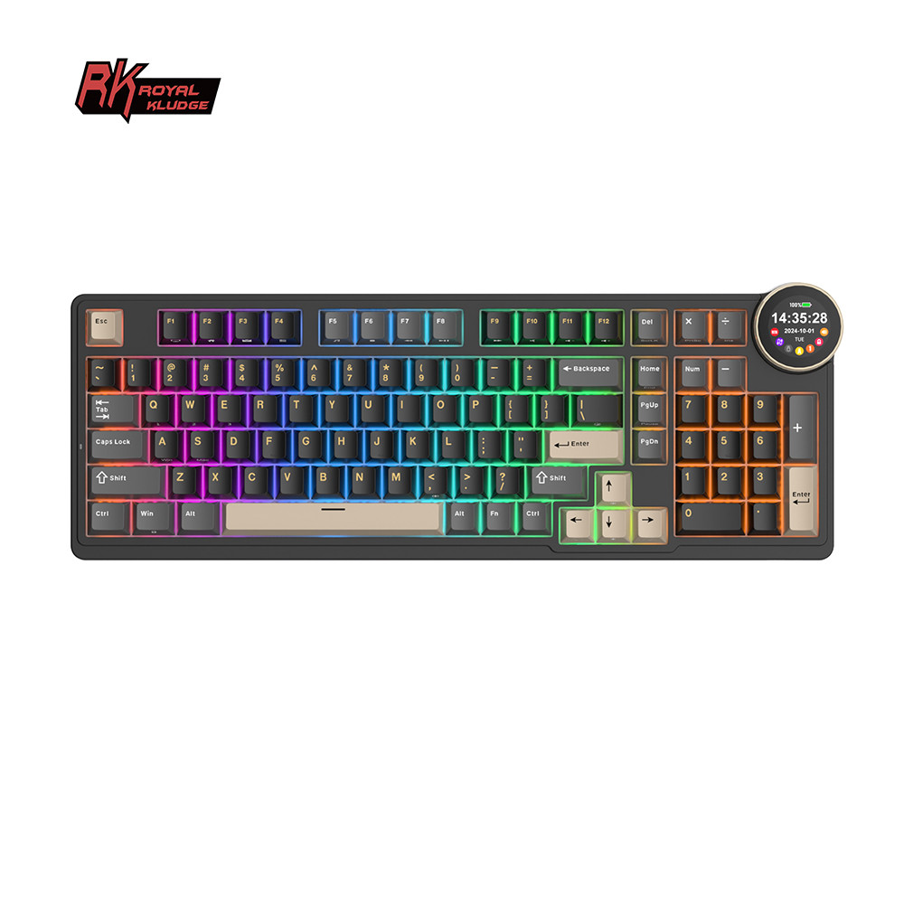 Jual RK ROYAL KLUDGE N99 Multi-function Screen Mechanical Keyboard 98 ...