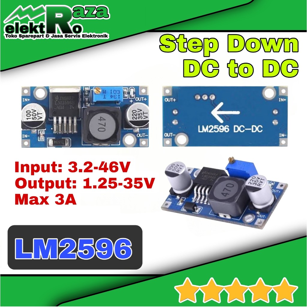 Jual LM2596 DC-DC Buck Converter Step Down Power Supply Module | Shopee Indonesia