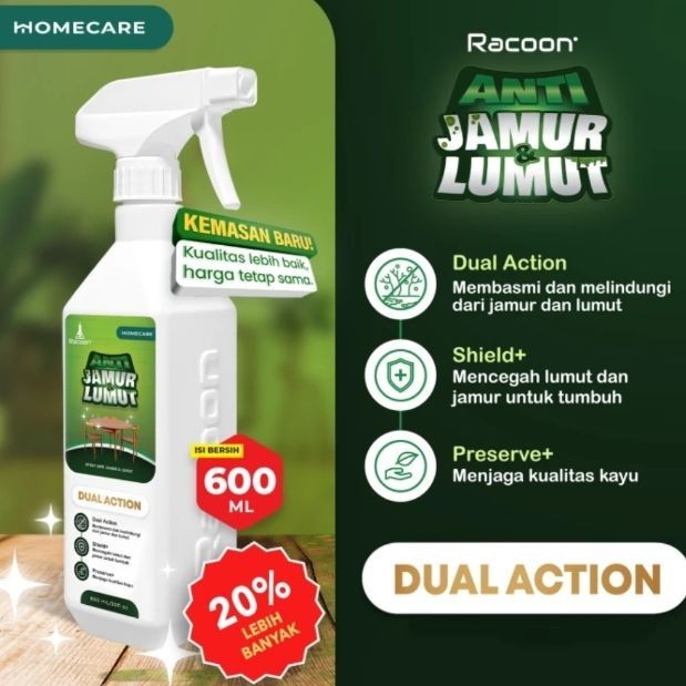 Jual Anti Algae & Mold Wood Surface Spray 500ml Racoon Anti Jamur ...
