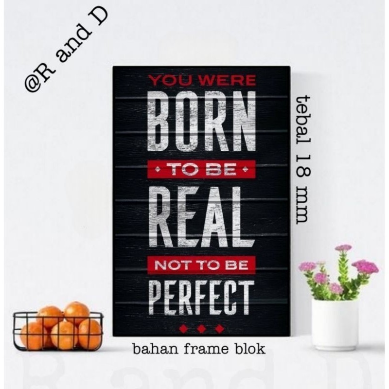 Jual Hiasan dinding kamar tema quotes ukuran 29x20 bingkai kayu ...