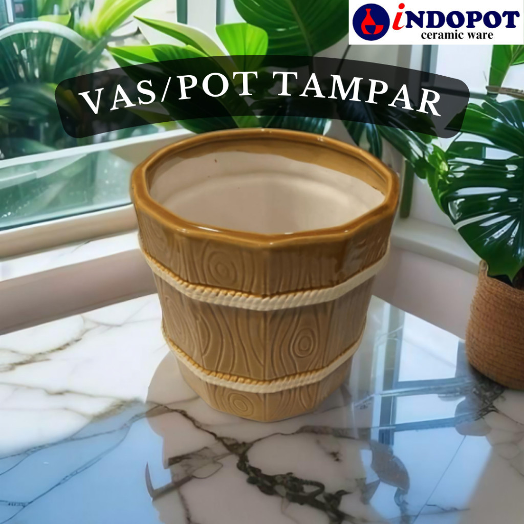 Jual Vas Pot Bunga Keramik Model Tampar Lukis untuk tanaman asli ...