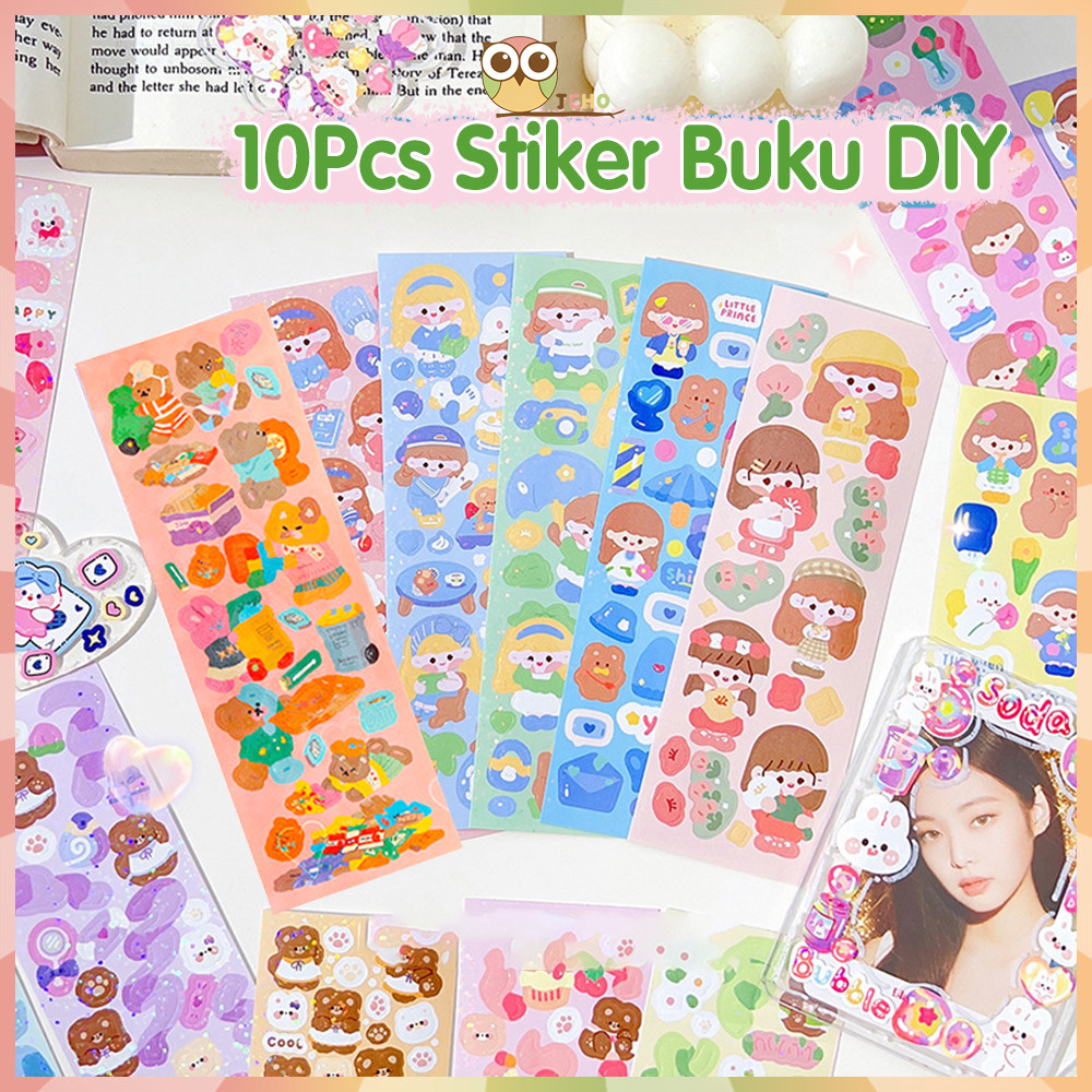 Jual JCHO 10Pcs Stiker Buku Harian DIY Kartun Sticker Book Cartoon ...