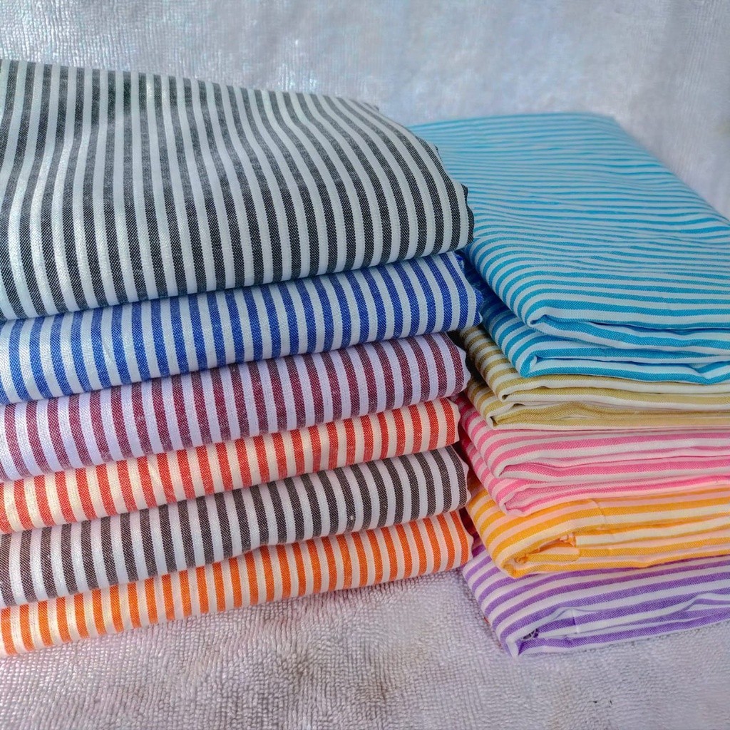 Jual Kain Katun Yarndyed Motif Garis Stripe /Kain Salur 4mm/08 Lebar ...