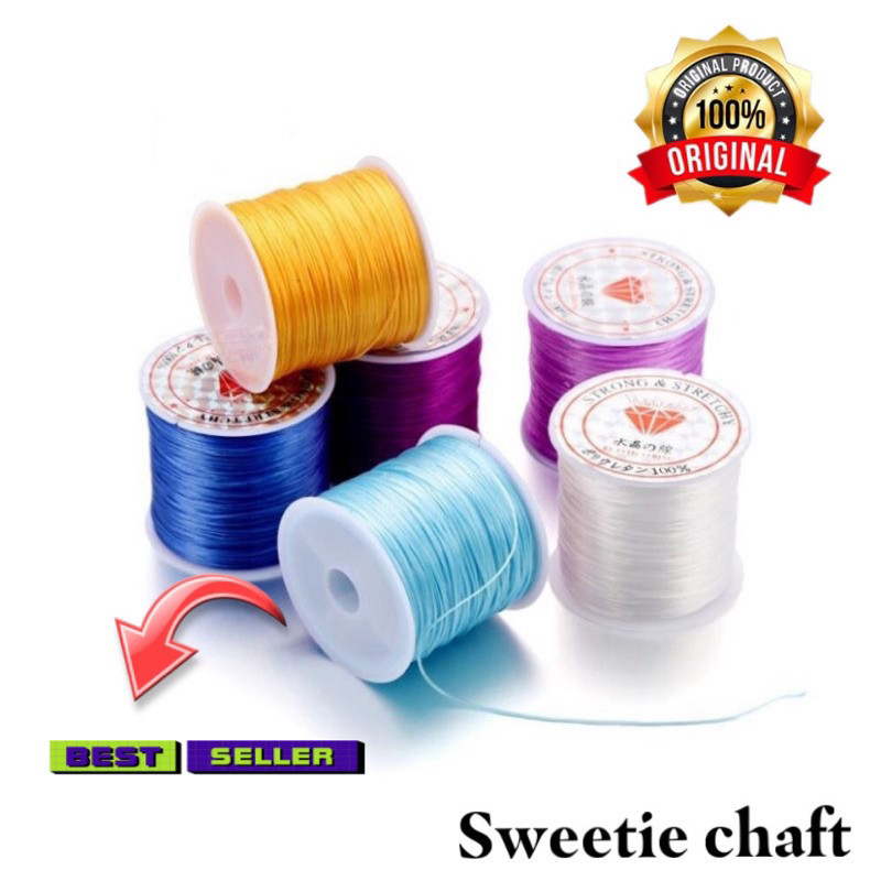 Jual Benang Serat Elastis 0.8mm Bahan Kerajinan Diy (1 Roll) | Shopee ...