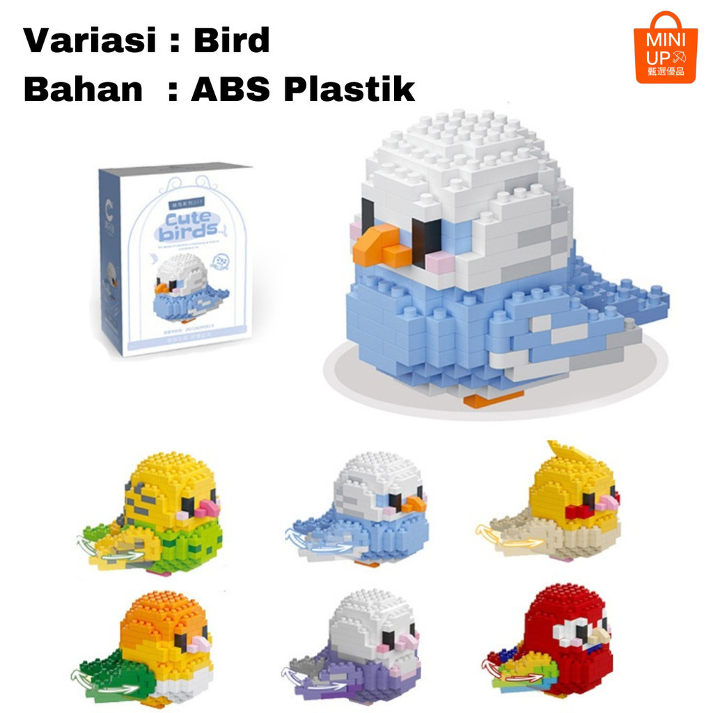 Jual Mainan Balok Susun Burung Diy Balok Bird Mainan Anak Edukasi 3D ...