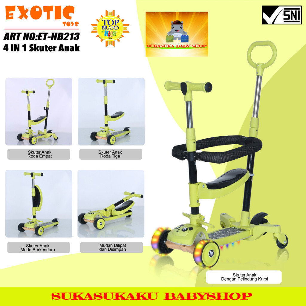 Jual MAINAN ANAK SCOOTER DUDUK BERDIRI EXOTIC HB 213 STOLLER SKUTER ...