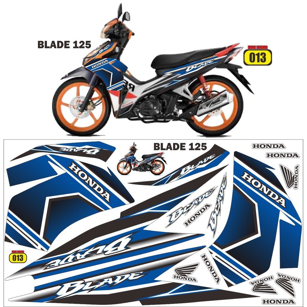 Jual striping honda blade semi full body / decal honda blade semi full ...