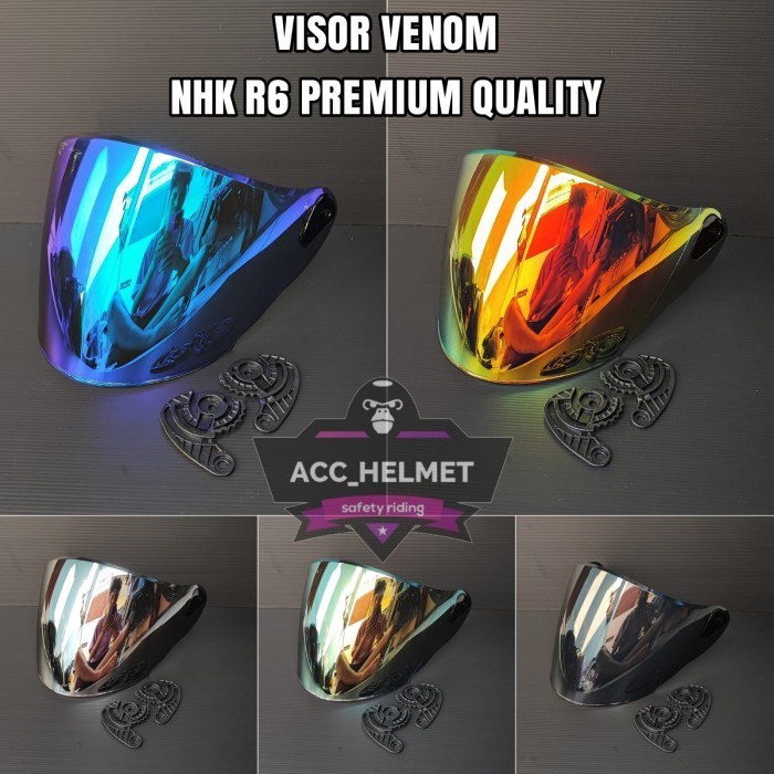 Jual Kaca NHK R6 / Visor Venom Iridum Helm NHK R6 / Flat Visor Idirium ...