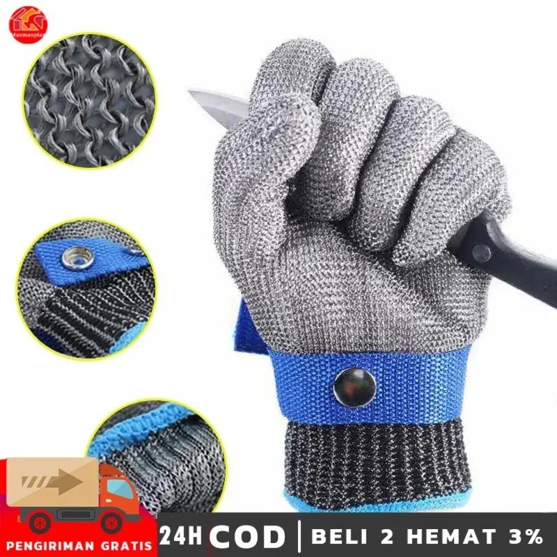 Jual Sarung Tangan Besi Baja Kawat Anti Pisau Senjata Tajam Utk ...