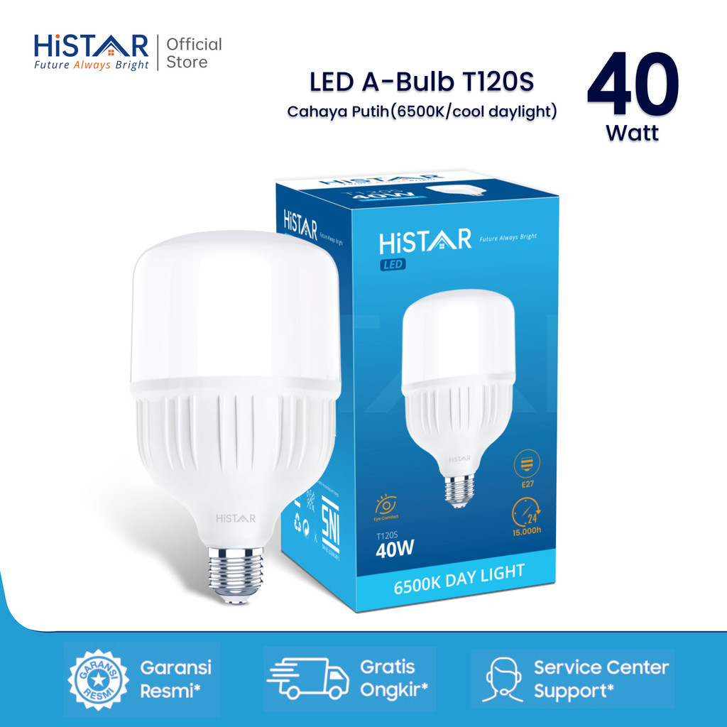 Jual HiSTAR LED T-Bulb Series 40W 6500K( Cahaya Putih ) 170-240V ...