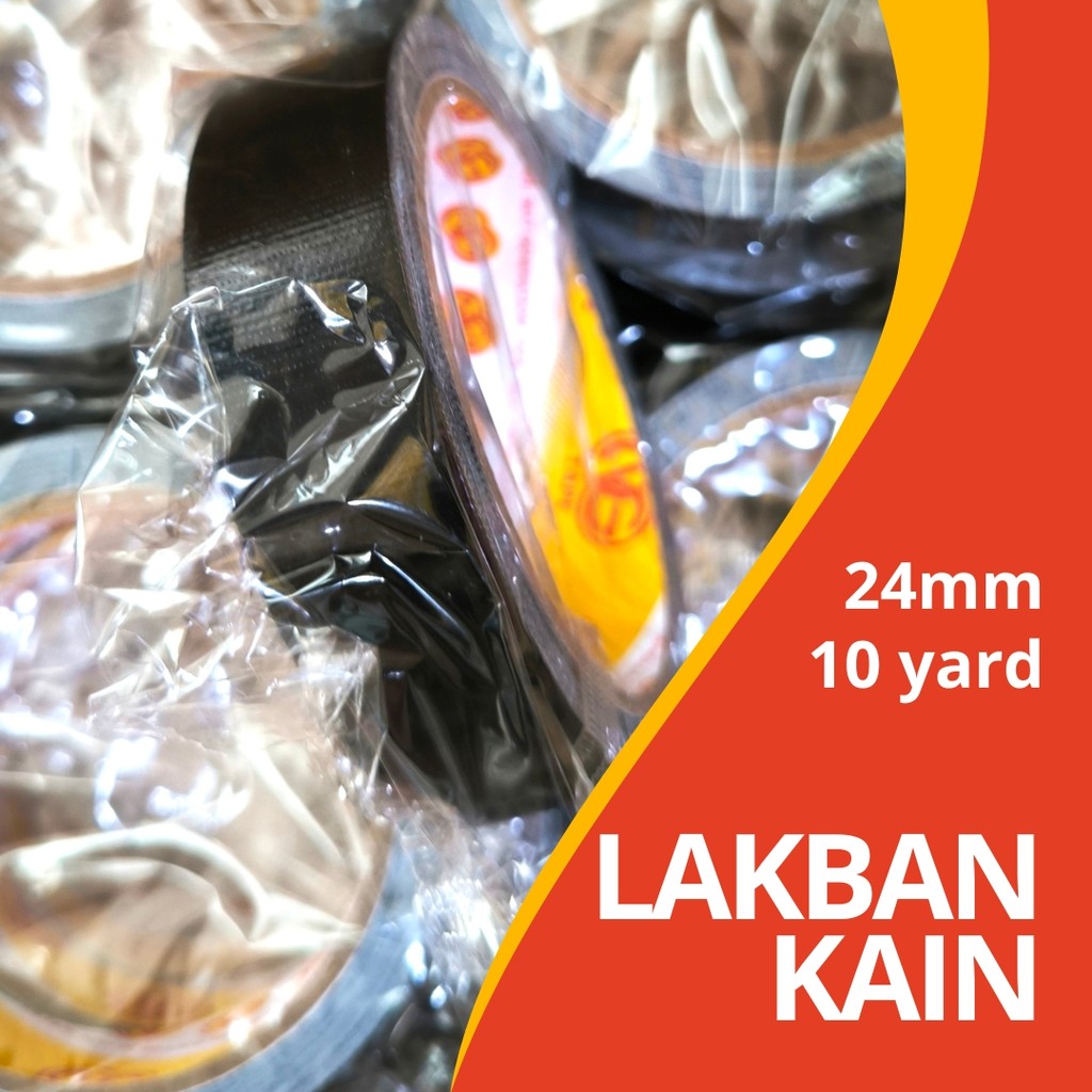 Jual Lakban Kain Hitam Cloth Tape 24mm 10 yard Isolasi Jilid | Shopee ...