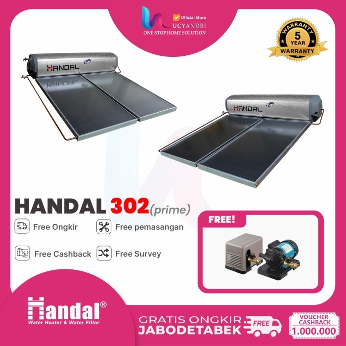 Jual Pemanas Air Surya HANDAL H 302 RED Solar Water Heater Vol. 300 L ...