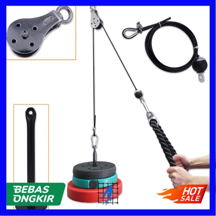 Jual Katrol Fitness Gym DIY Pulley Cable Machine Arm Bicep 2M | Shopee ...