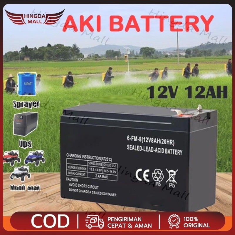 Jual Aki Sepeda Listrik 12v 12ah Aki Tangki Semprot Aki Kering 12V12AH Garansi/Aki Sepeda ...