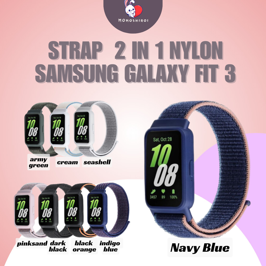 Jual 2 in 1 Strap Samsung Galaxy Fit 3 SET Silicone Nylon Strap Samsung ...